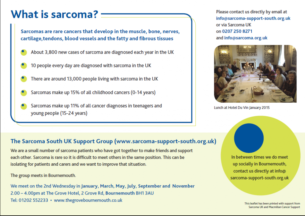 Group Leaflet & Poster | Sarcoma South UK Support Group